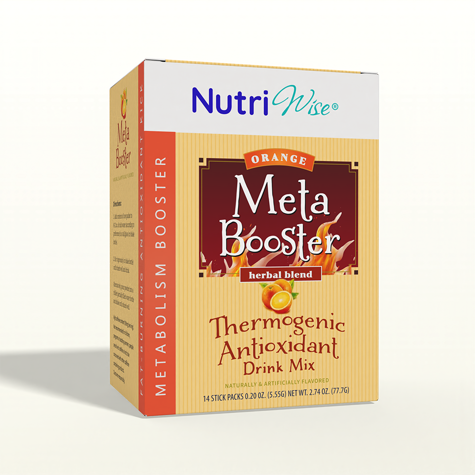 NutriWise Meta Booster Thermogenic Antioxidant Drink | Orange 14ct