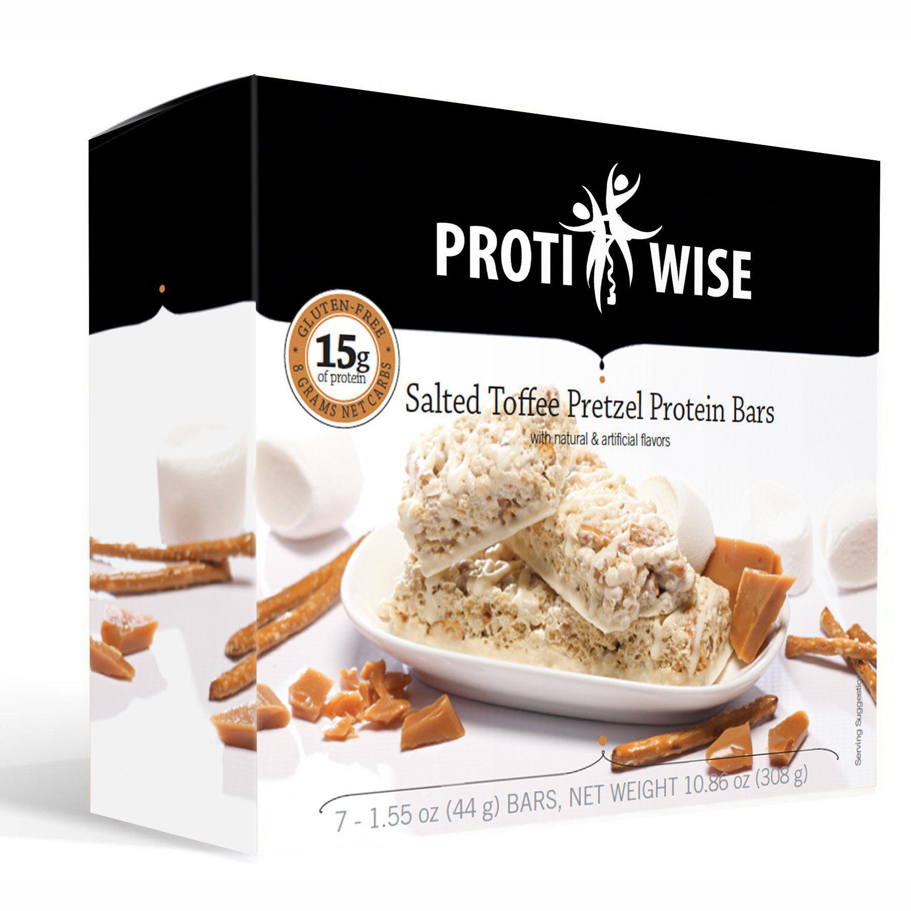 ProtiWise Salted Toffee Pretzel Bars (7/Box) – NutriWise